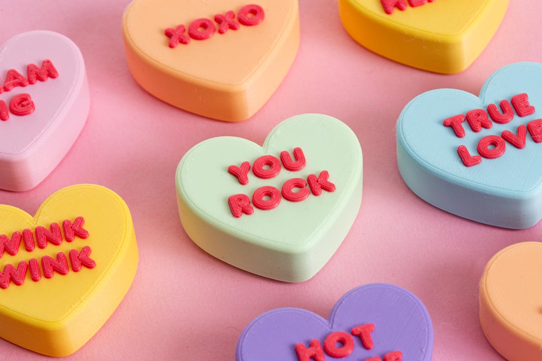 Magnets Set of 9 Conversation Hearts, Cute Magnets, Cute Office, Hearts ...