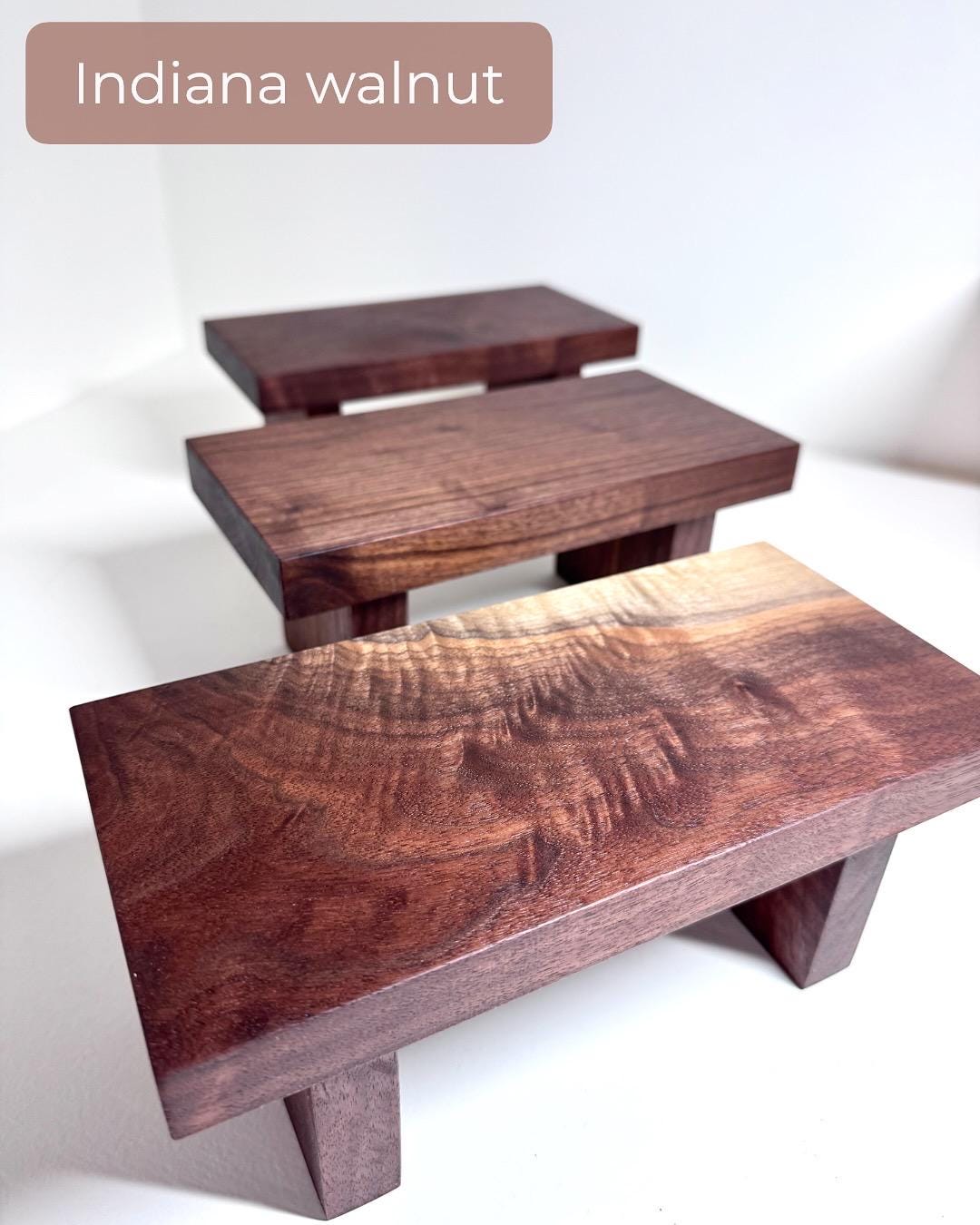 Solid Wood Decorative Platform Shelf Riser walnut, Maple, White Oak - Etsy