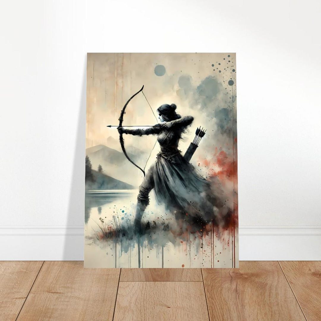 Female Archer Art Print – Mystical Archery Wall Art – Elegant Gift for ...