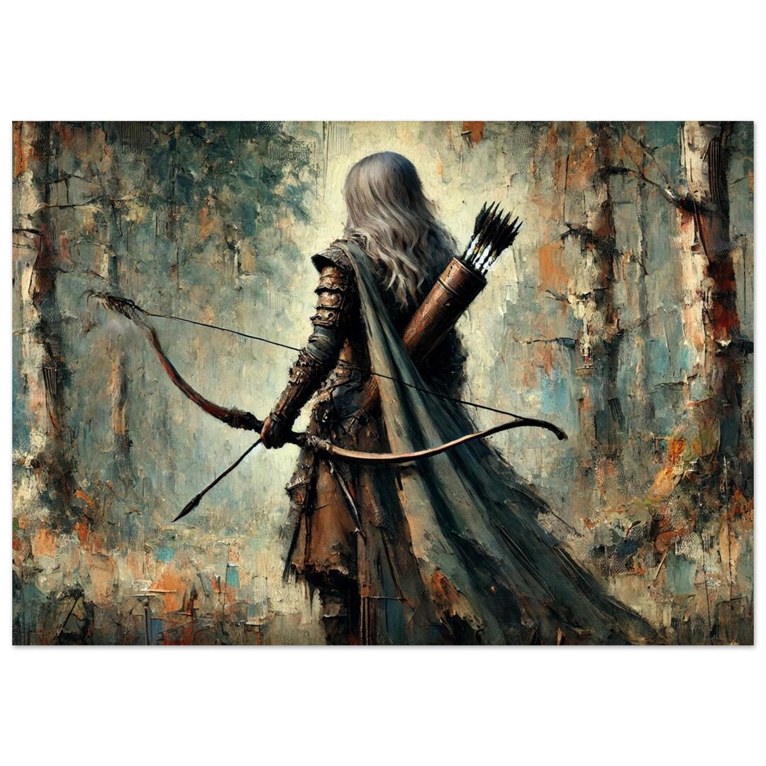 Archer Art Print Poster Painting Fantasy Middle Ages Archery Poster ...