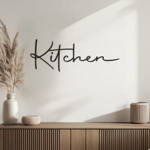 Kitchen Metal Wall Sign, Minimalist Metal Kitchen Wall Sign, Metal Wall ...