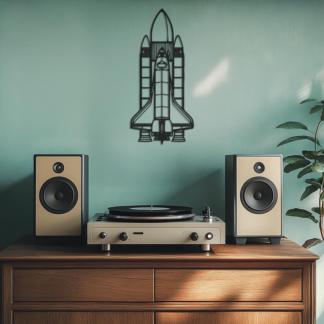 Rocket Metal Wall Art, Space Shuttle Wall Decor, Wall Hanging, Metal ...