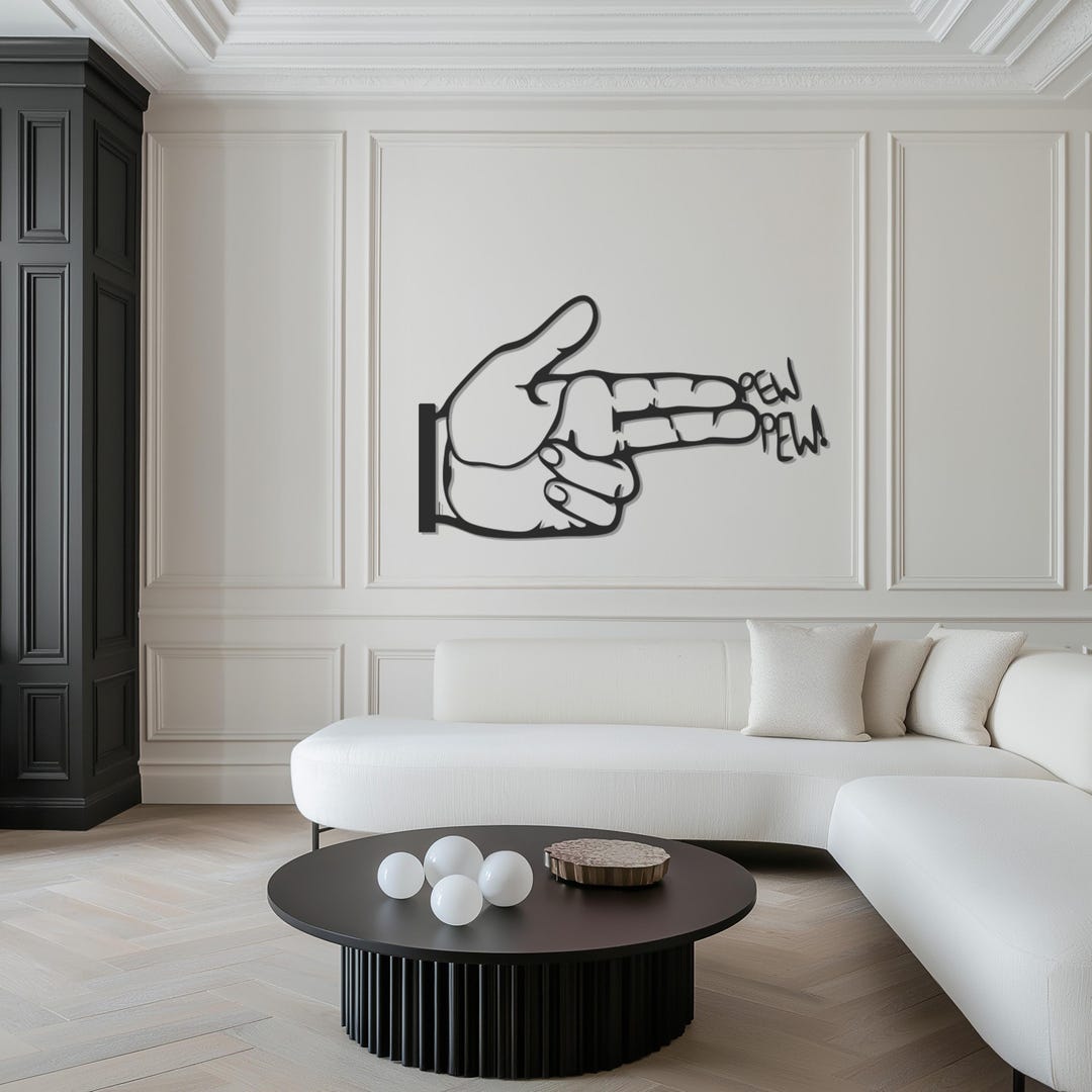 Hands Pew Pew Wall Art, Funny Metal Wall Decor, Gamer Room Decor, Cool ...