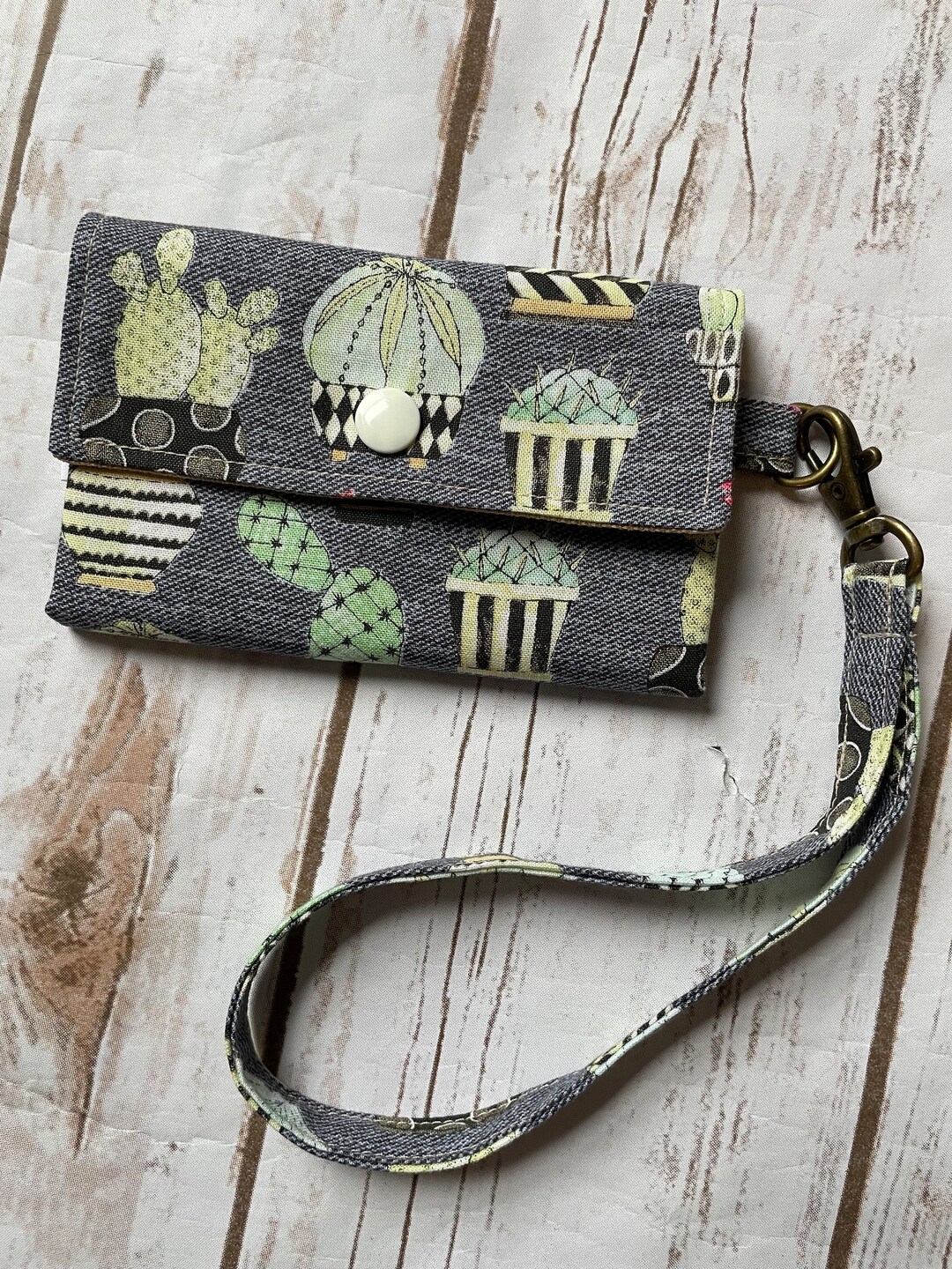 Assort Succulent Plants Handmade Expandable Cloth Wallet With Removable ...