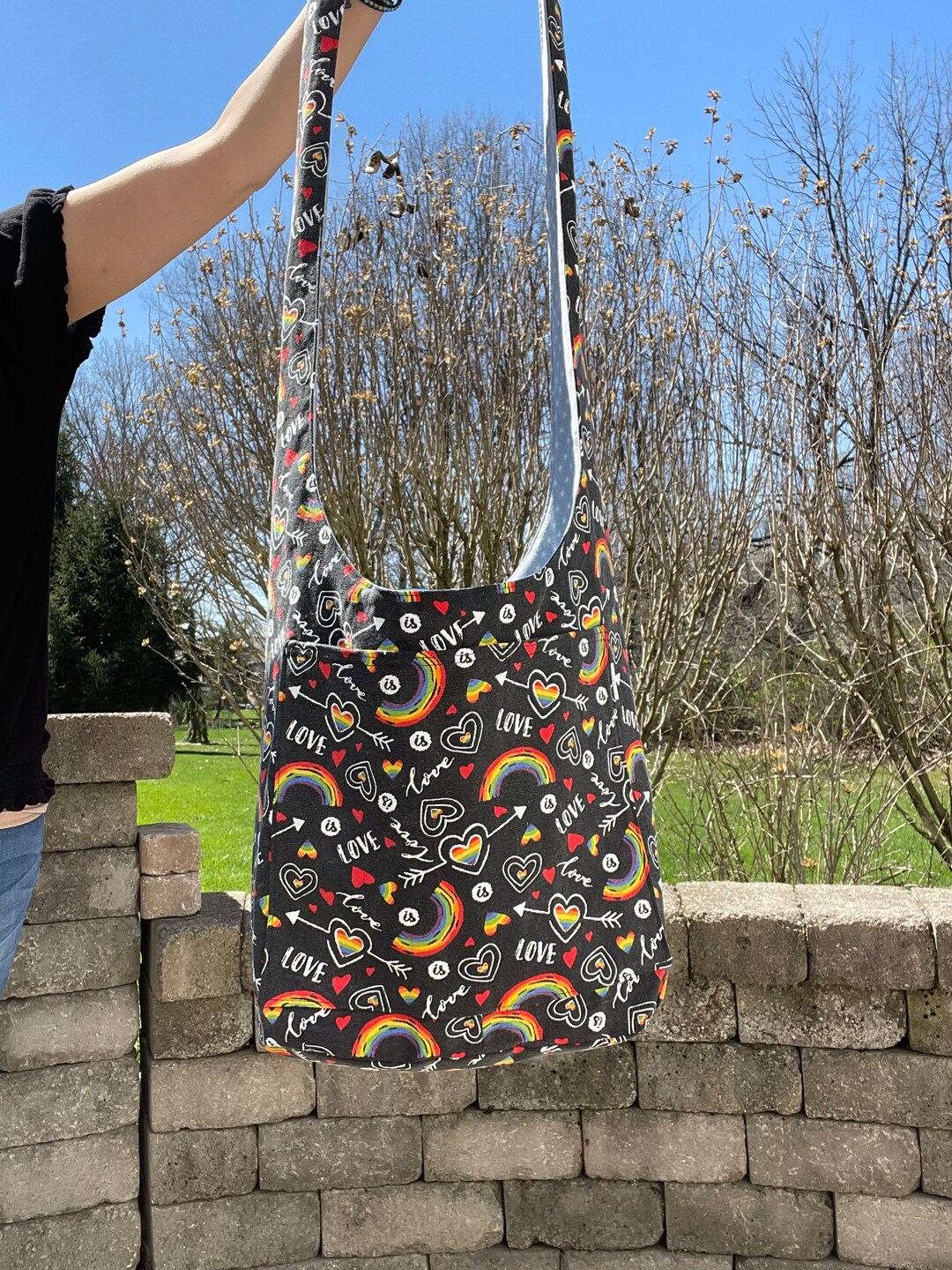 LGBTQ Love is Love Reversible Boho Crossbody Bag, Rainbow Purse - Etsy