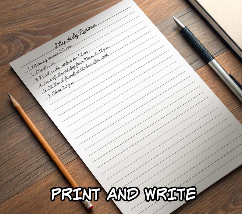 Lined Paper / Notebook Paper / Printable Lined Page / Digital Note ...