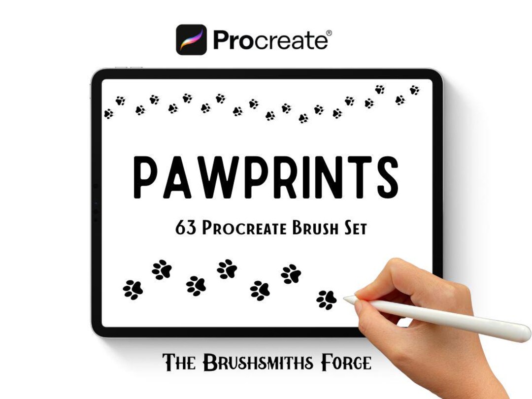 Paw Prints Procreate Brush Set | Set of 63 Brushes | Instant Digital Download | Brushes for ...