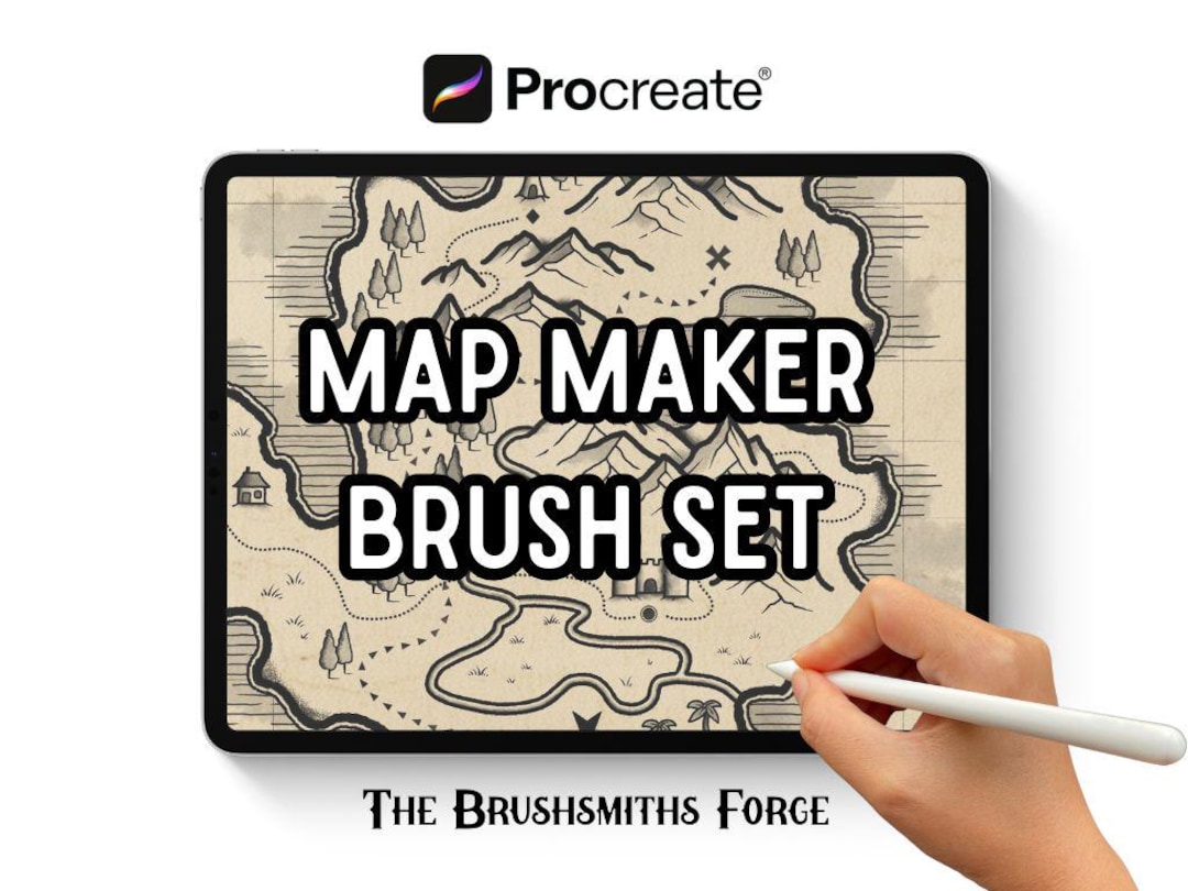 Procreate Fantasy Map Maker Brush Set | Liner Brushes | Shader Brushes ...