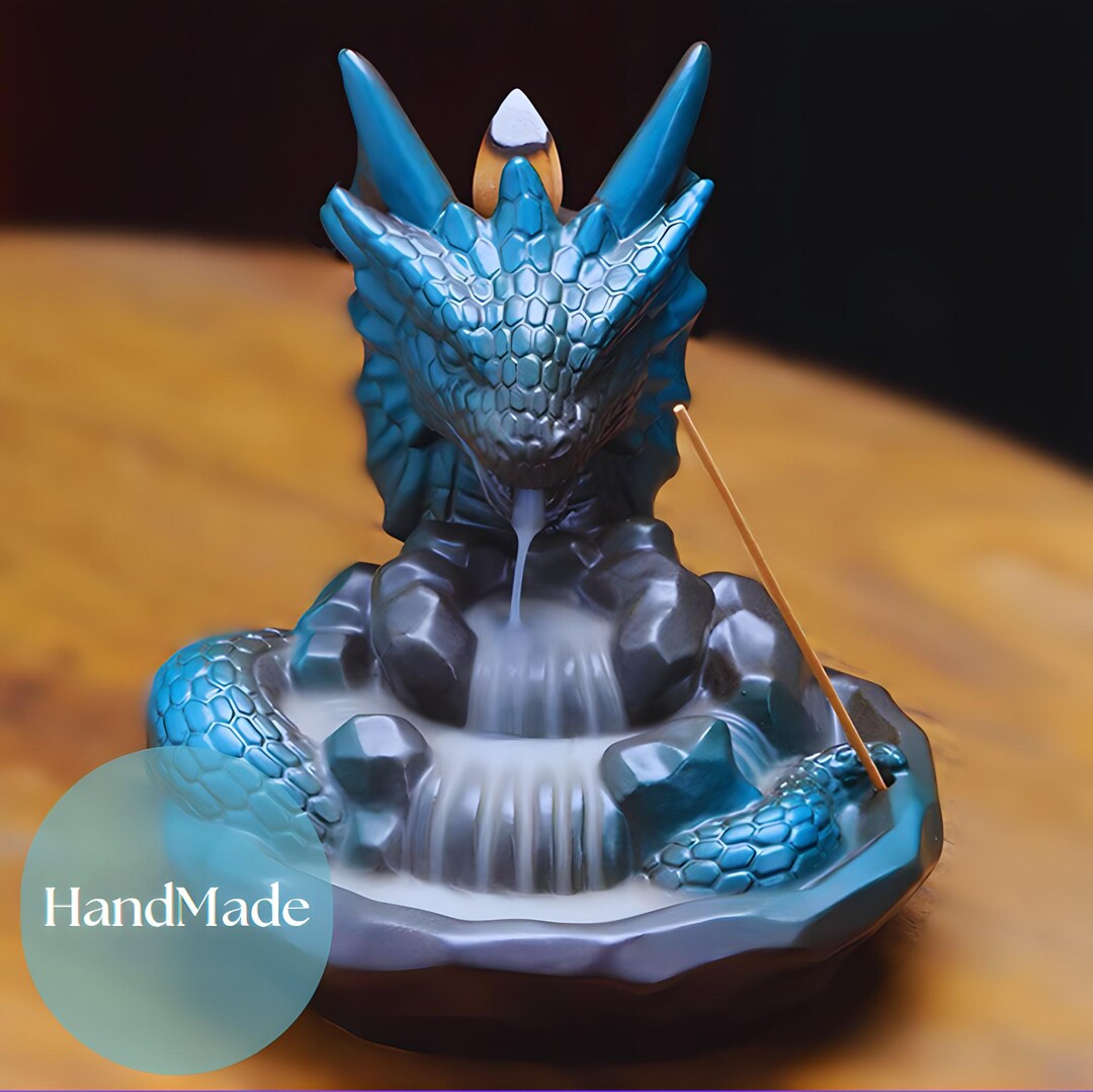 Ceramic Dragon Incense Burner | Backflow Smoke Fountain | Feng Shui ...
