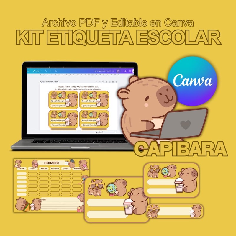 Etiqueta de capibara - Etsy México