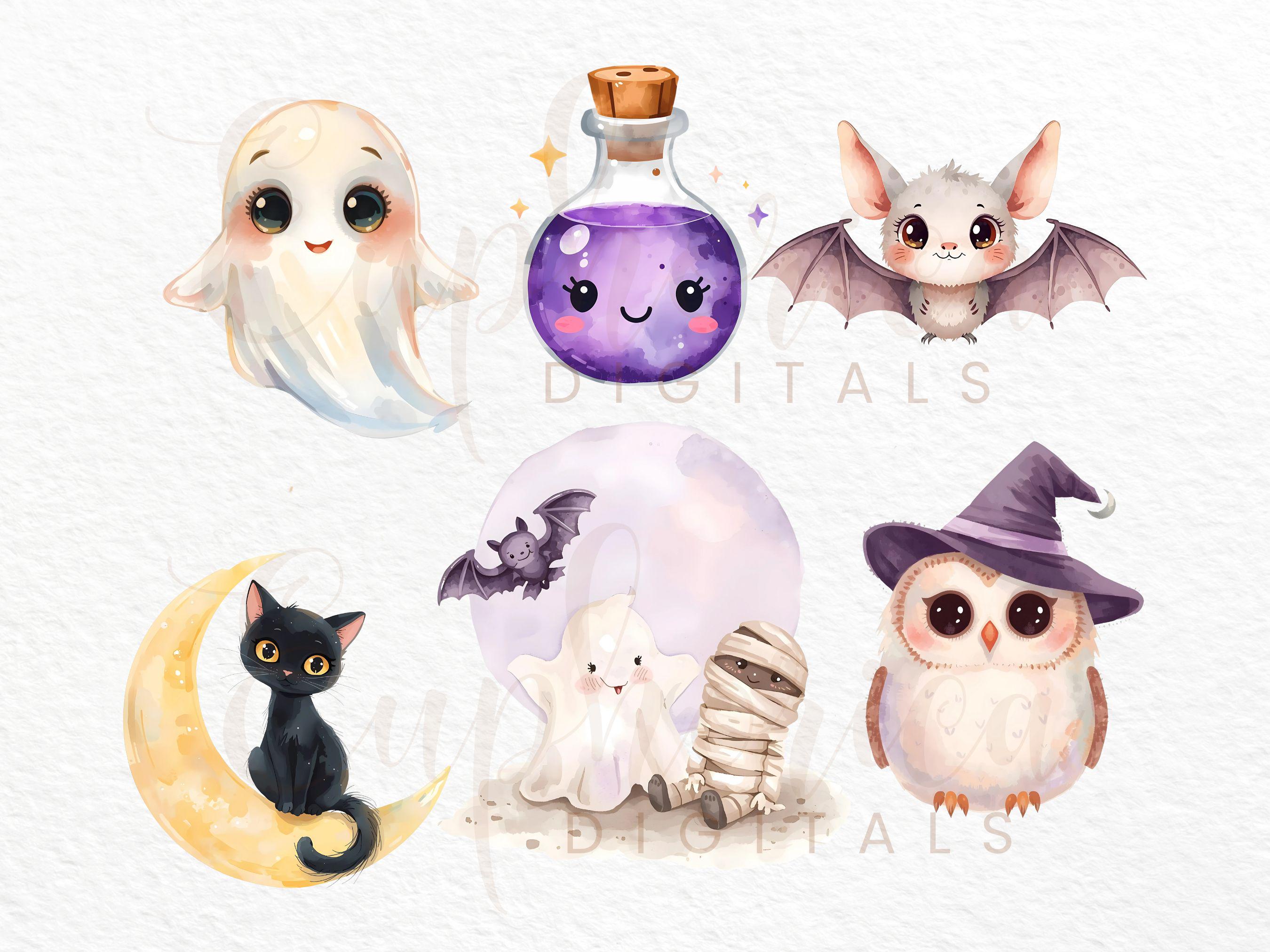 Cute Halloween Clipart, Watercolor Png, Halloween Png, Halloween Png ...