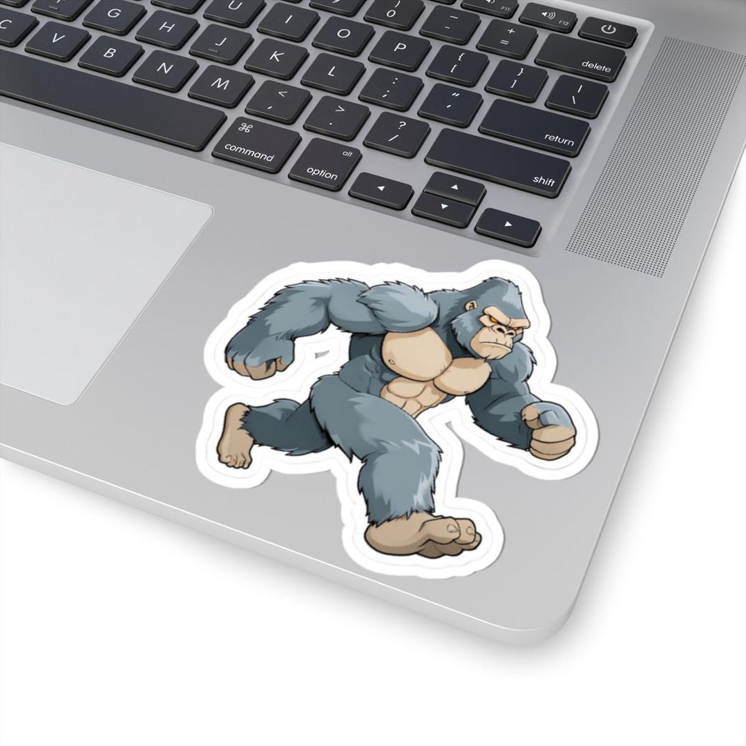 Silverback Gorilla Running Sticker | Gorilla Decal | Laptop Stickers ...