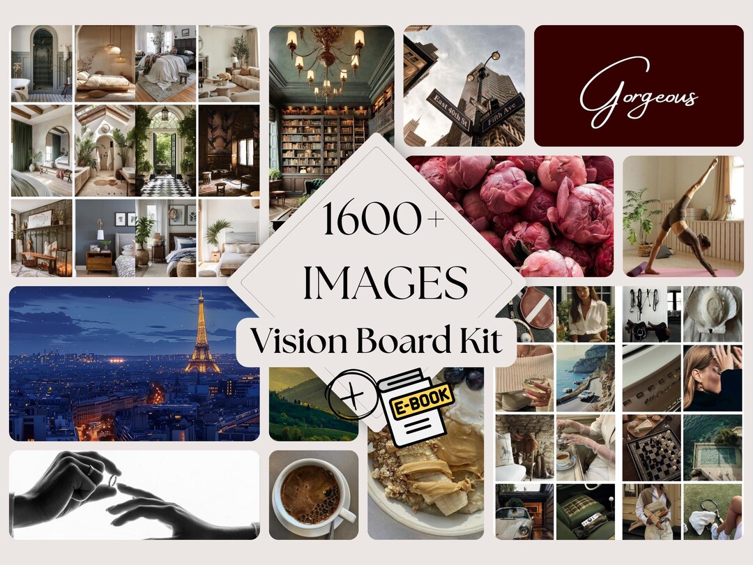 Vision Board Bundle Printable Kit – 1600+ Aesthetic Images, Quotes ...