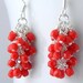 Red Cluster Earrings With Surgical Steel or Sterling Ear Wires ...