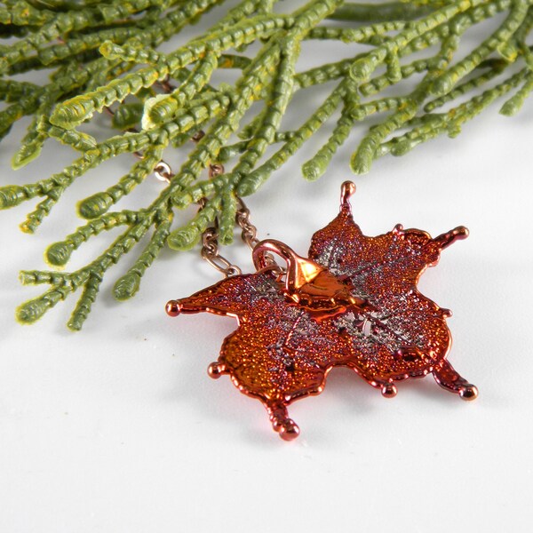 Copper Leaf Necklace - Etsy
