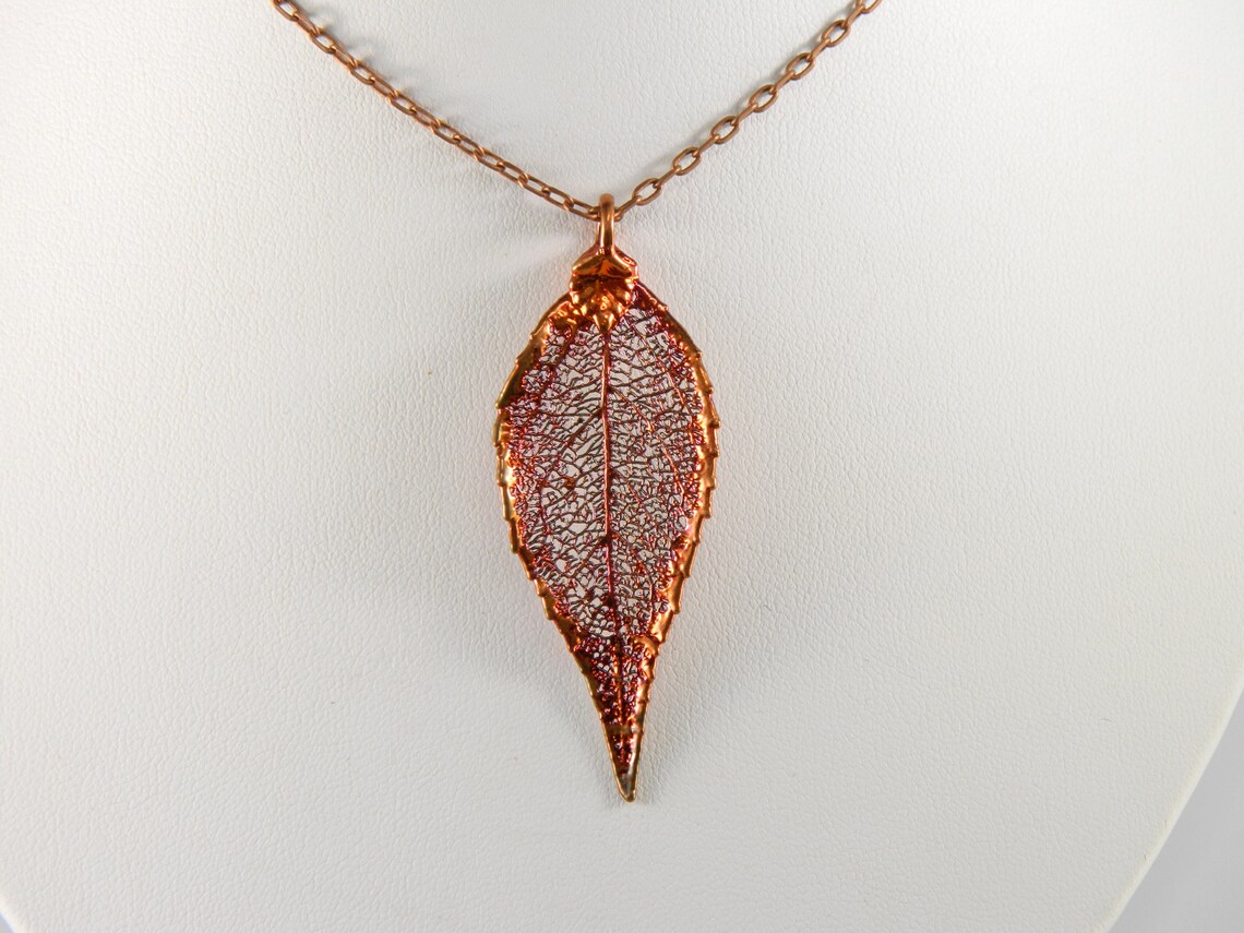Laurel Leaf Necklace Electroplated Leaves Copper Leaf | Etsy