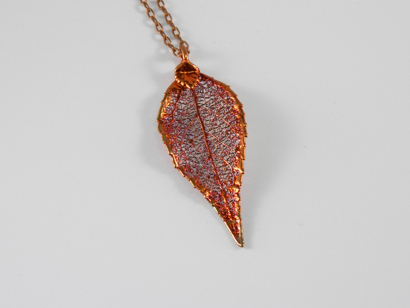 Laurel Leaf Necklace Electroplated Leaves Copper Leaf | Etsy