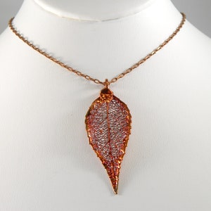 Laurel Leaf Necklace, Electroplated Leaves, Copper Leaf Pendant, Gift ...