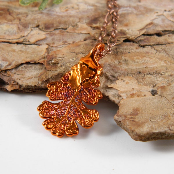 Copper Leaf Necklace - Etsy