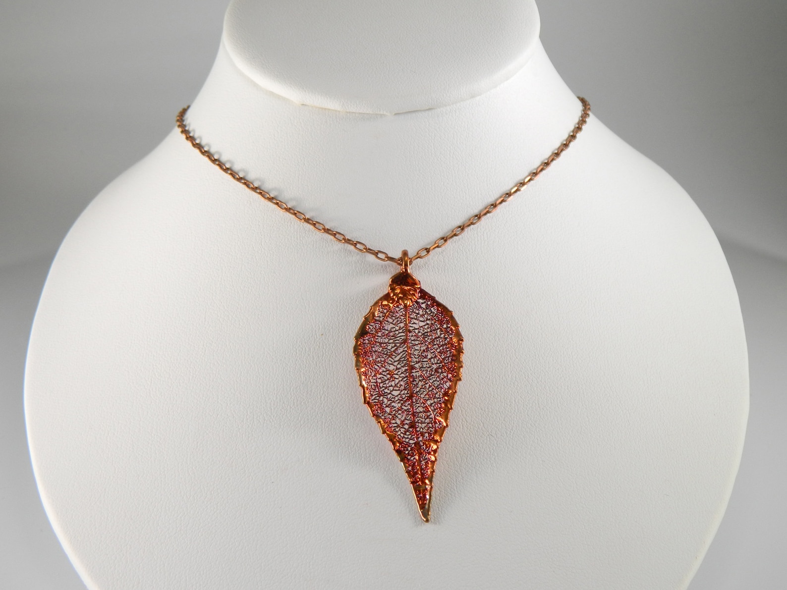 Laurel Leaf Necklace Electroplated Leaves Copper Leaf | Etsy