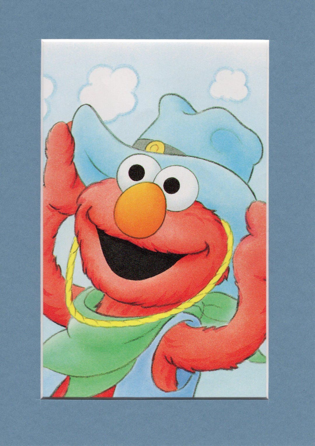 Upcycled 'cowboy Elmo' Storybook Page - Matted 5x7 Art - Etsy