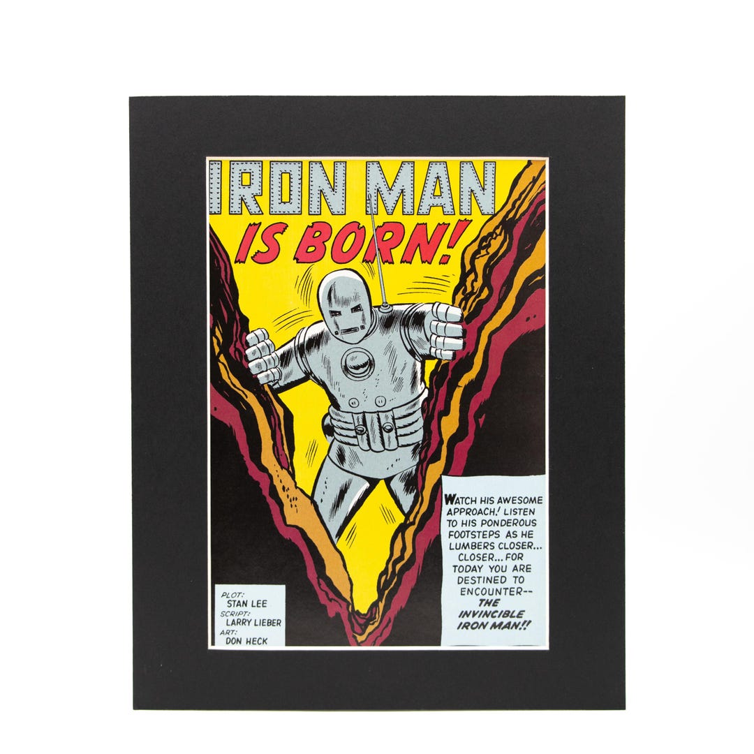 Upcycled 'iron Man is Born' Comic Book Page - Matted 8x10 Art - Etsy