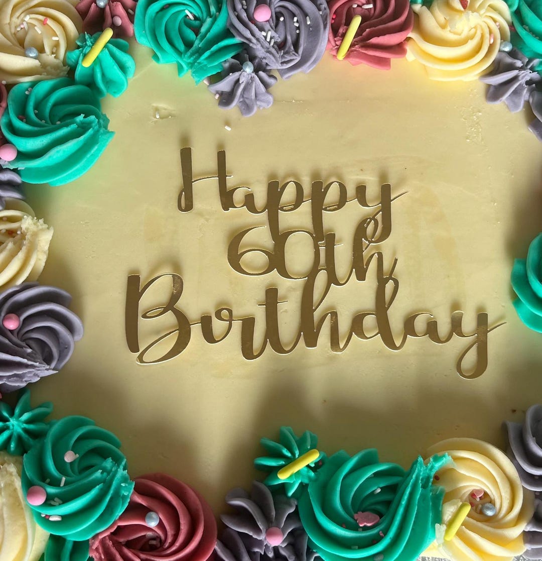 Personalised Single Layered Cake Topper- Happy Birthday - Etsy