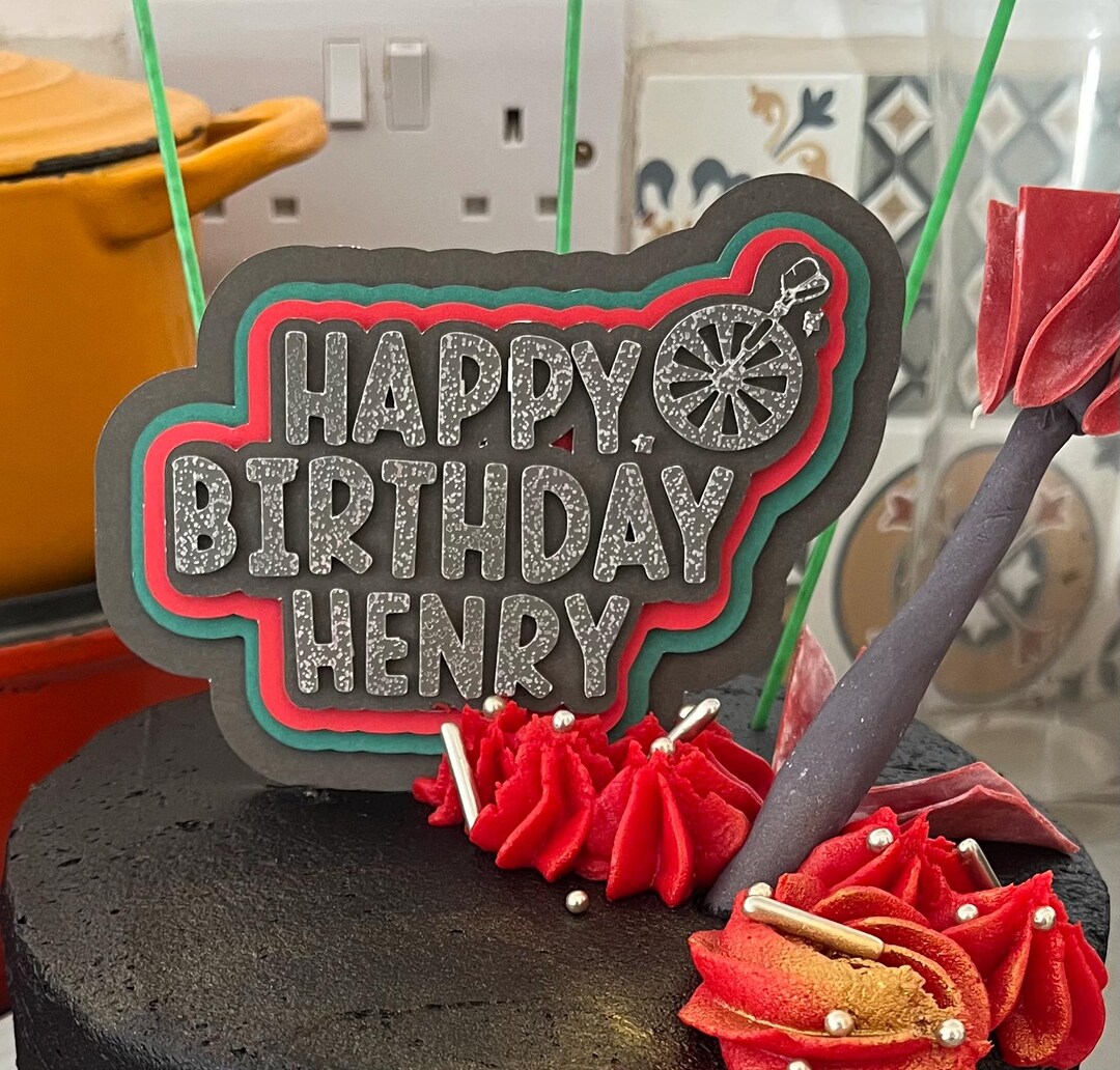 Personalised Darts Themed Cake Topper - Etsy