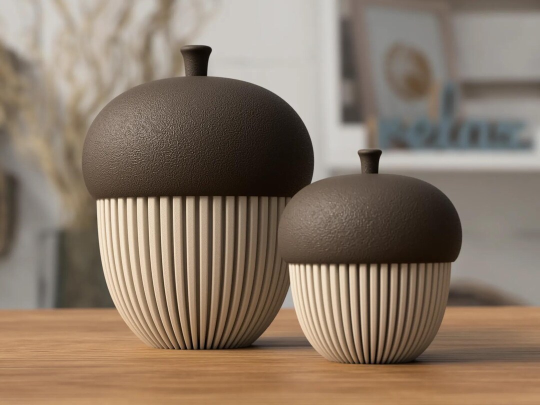 Modern Acorn Container "oaken" – A Minimalist 3D Printed Container for ...
