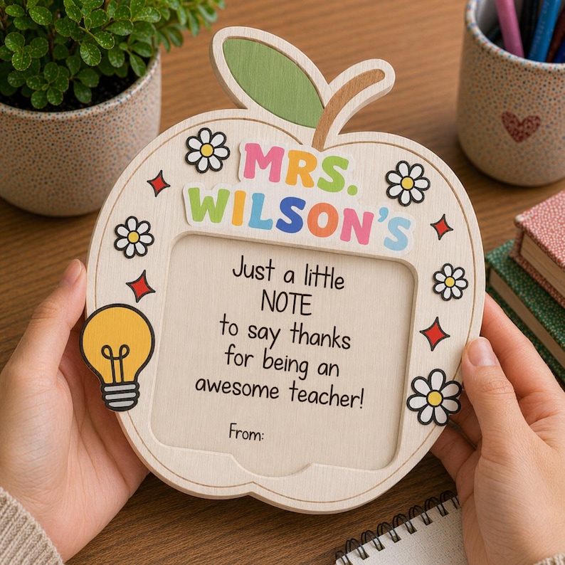 Personalized Teacher Appreciation Holder, Teacher Gift Teacher Sticky ...