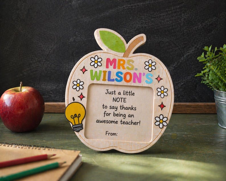 Personalized Teacher Appreciation Holder, Teacher Gift Teacher Sticky ...