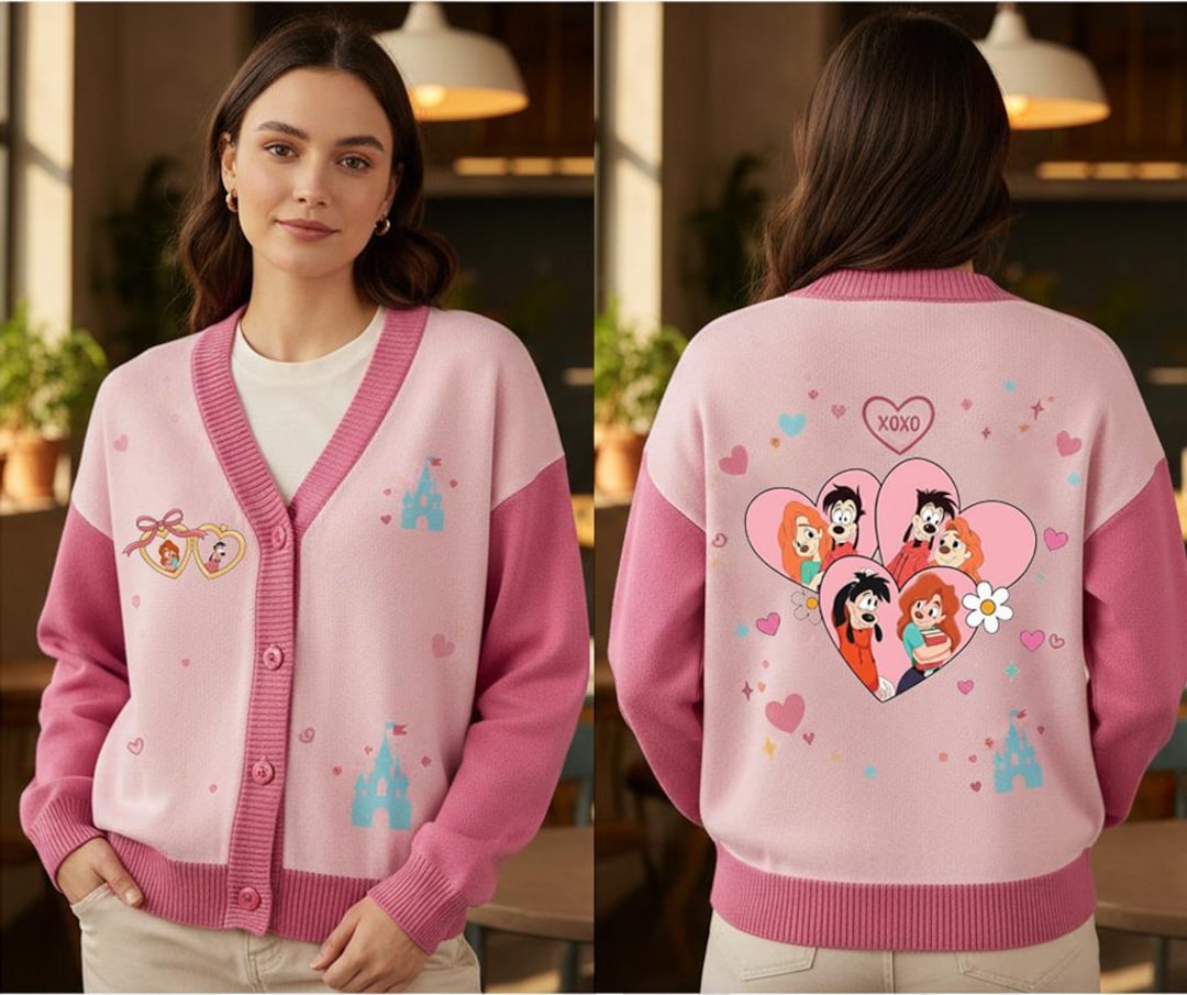Mac and Roxanne Happy Valentine Cardigan, Disney Goofy Movie Couple ...