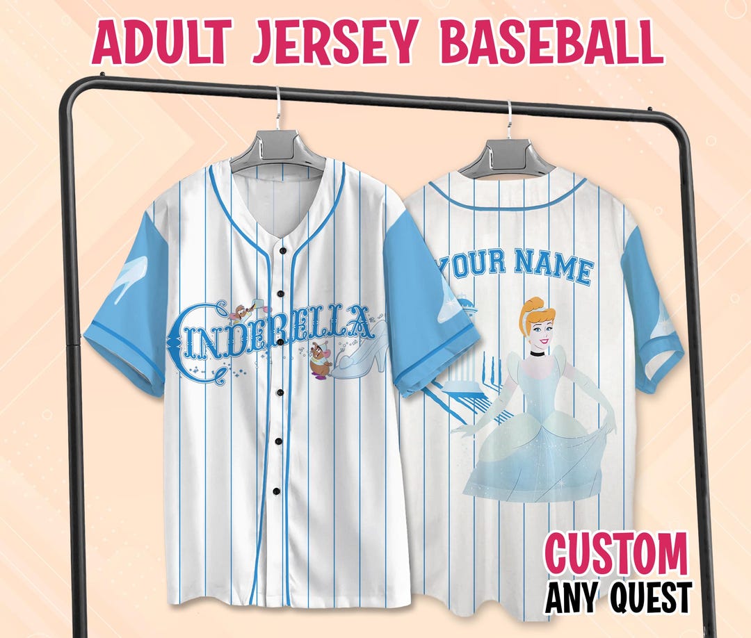 Custom Disney Princess Cinderella Baseball Jersey, Princess Cinderella ...