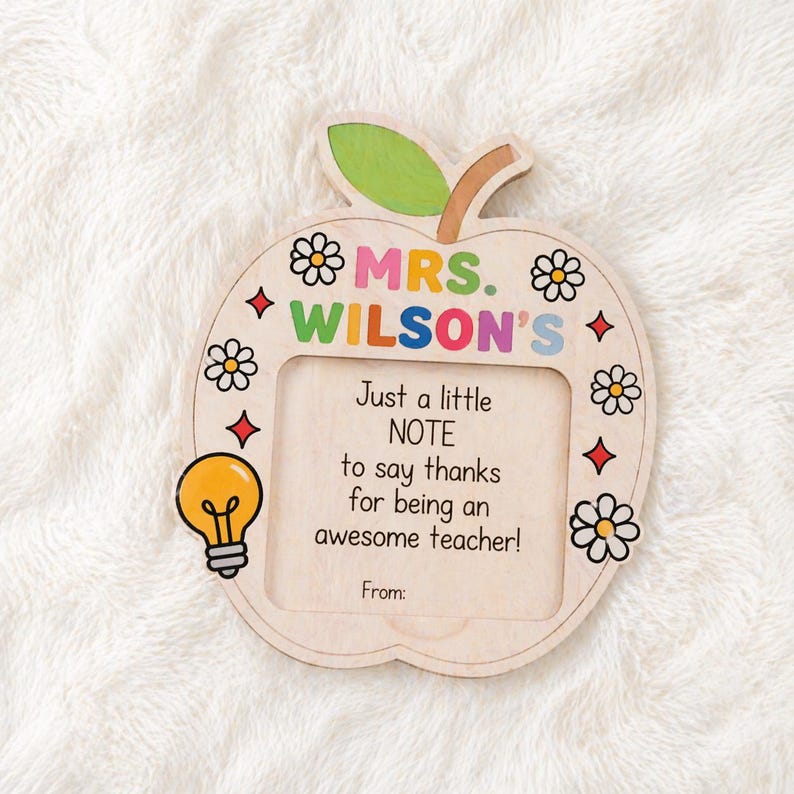 Personalized Teacher Appreciation Holder, Teacher Gift Teacher Sticky ...