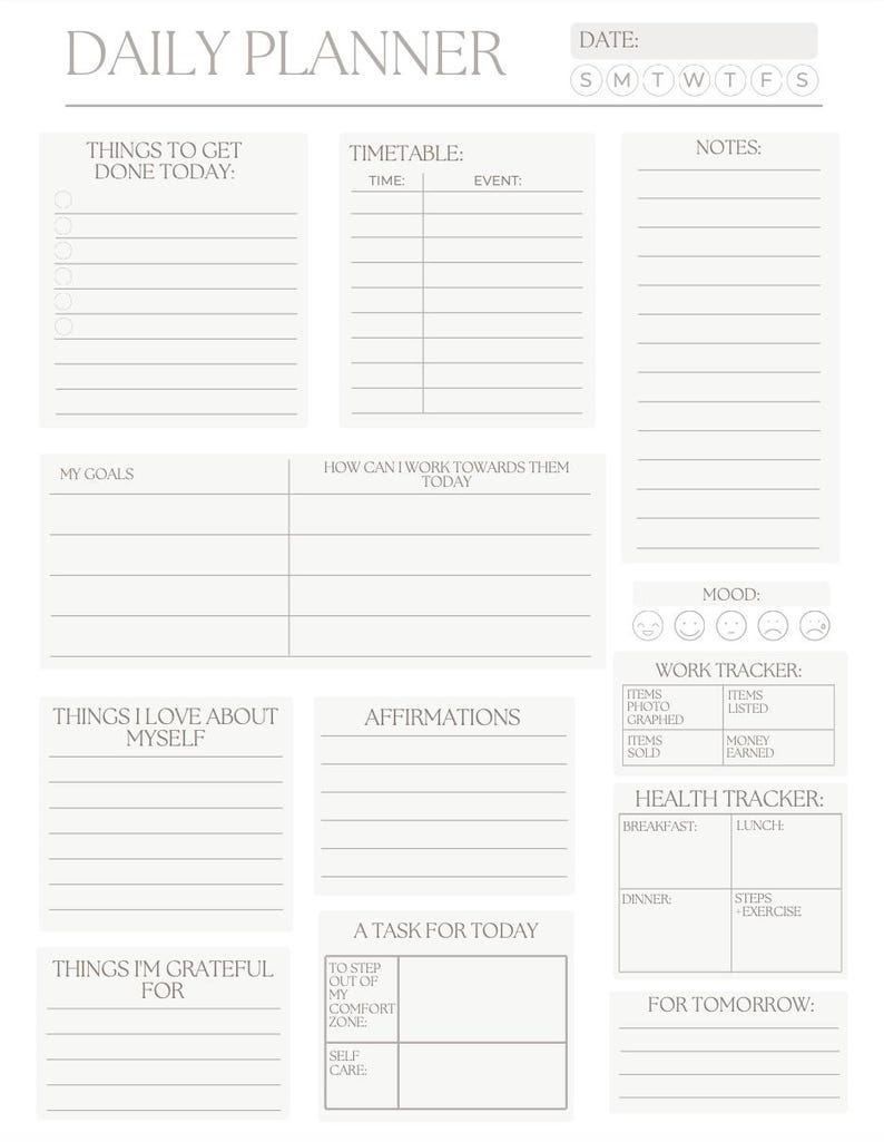 Digital Daily Planner Organiser Manifestation Affirmations Journal ...