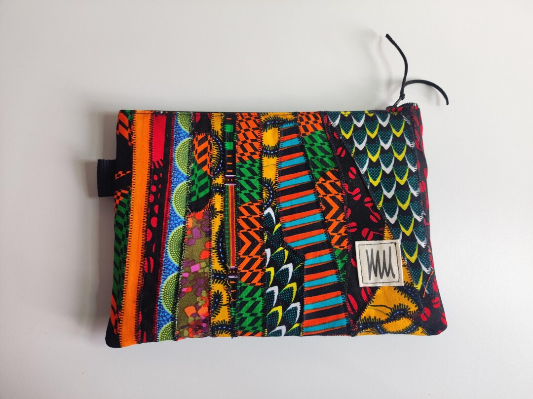 Pouch Made From Fabric Scraps, Denim Fabric and Cotton Gauze - Etsy