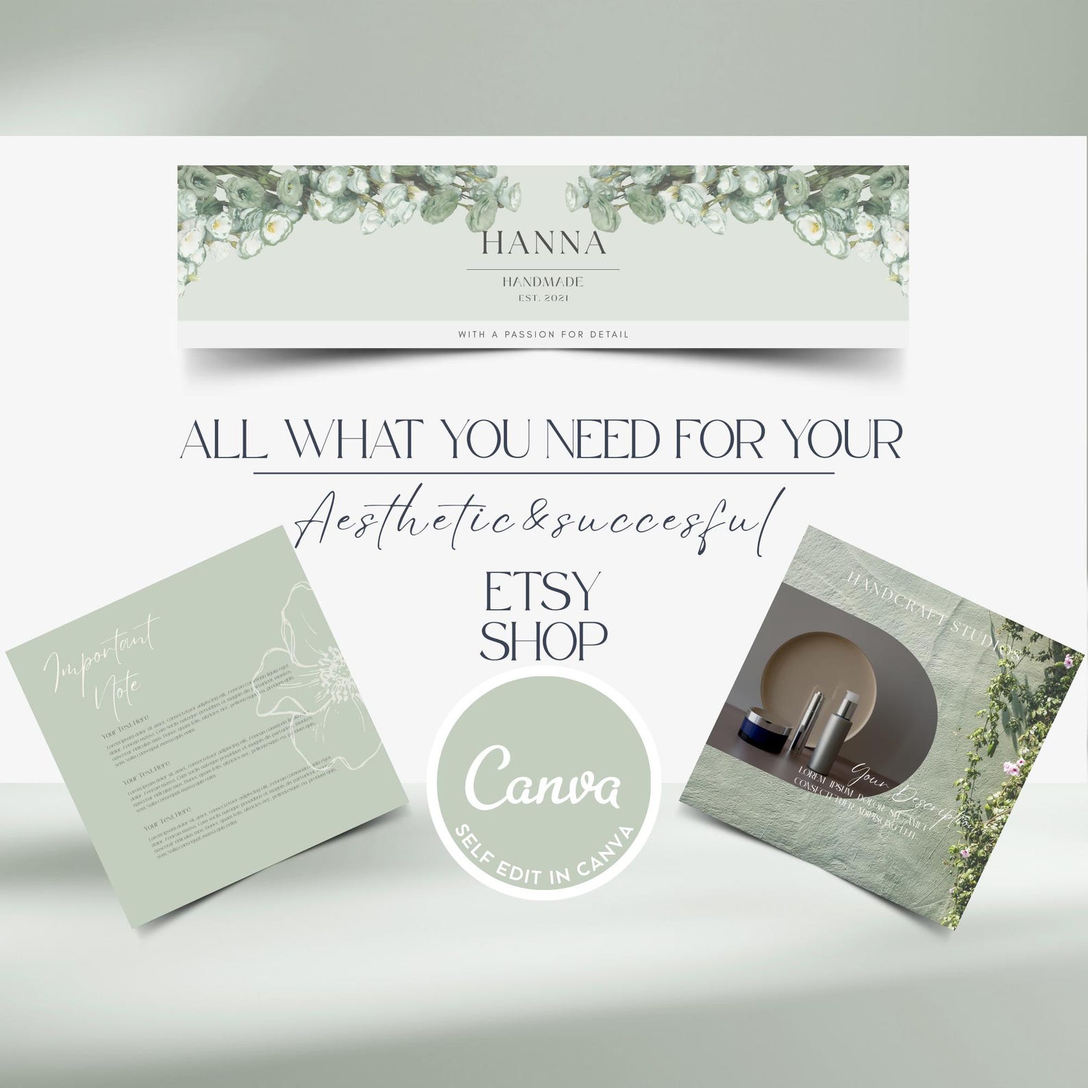 Etsy Shop Banner Kit Template Bundle Canva Etsy Shop Kit Editable Etsy ...