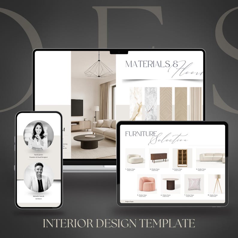 Interior Design Presentation Template Editable FF&E Moodboard Portfolio ...