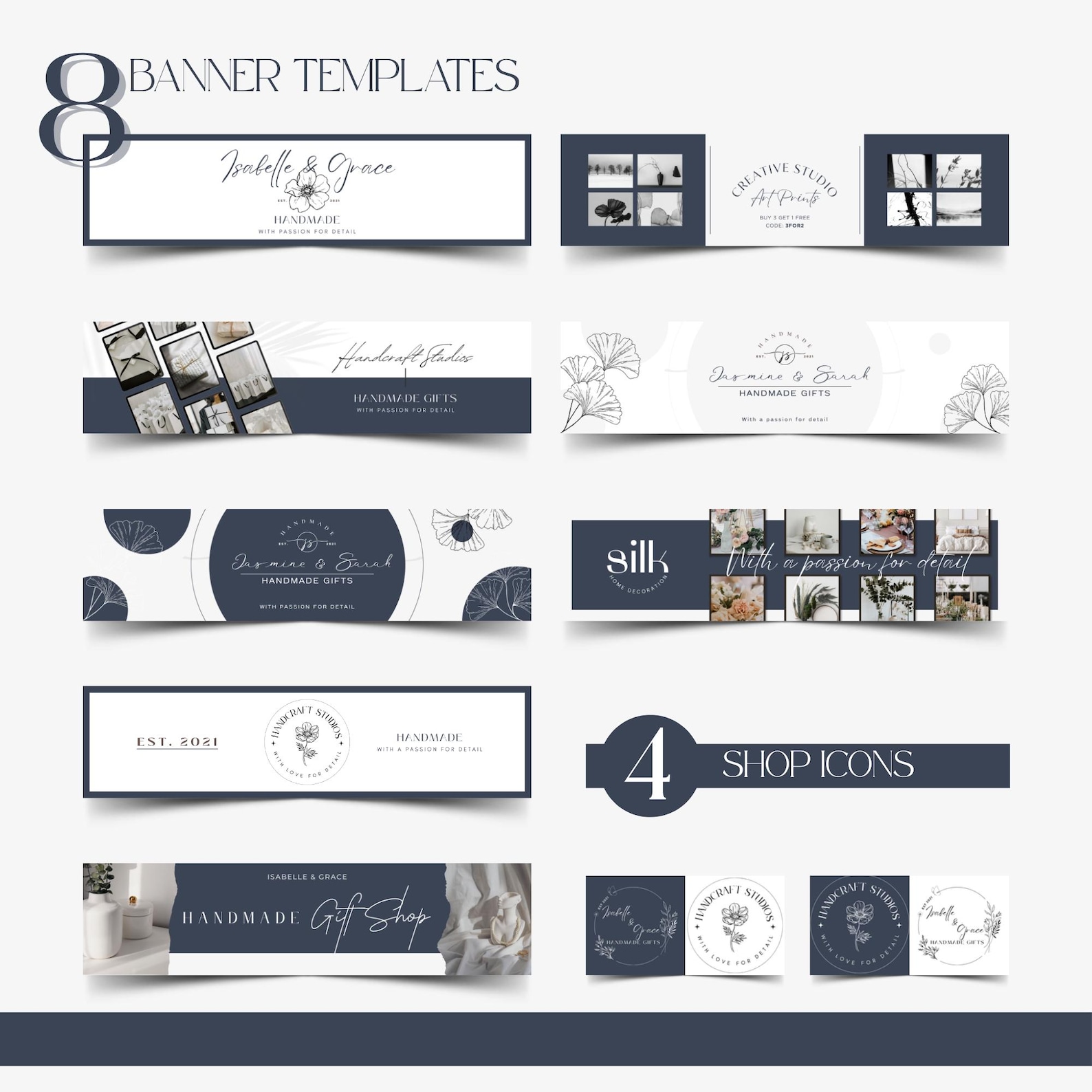 Etsy Shop Banner Kit Template Bundle Canva Etsy Shop Kit Editable Etsy ...