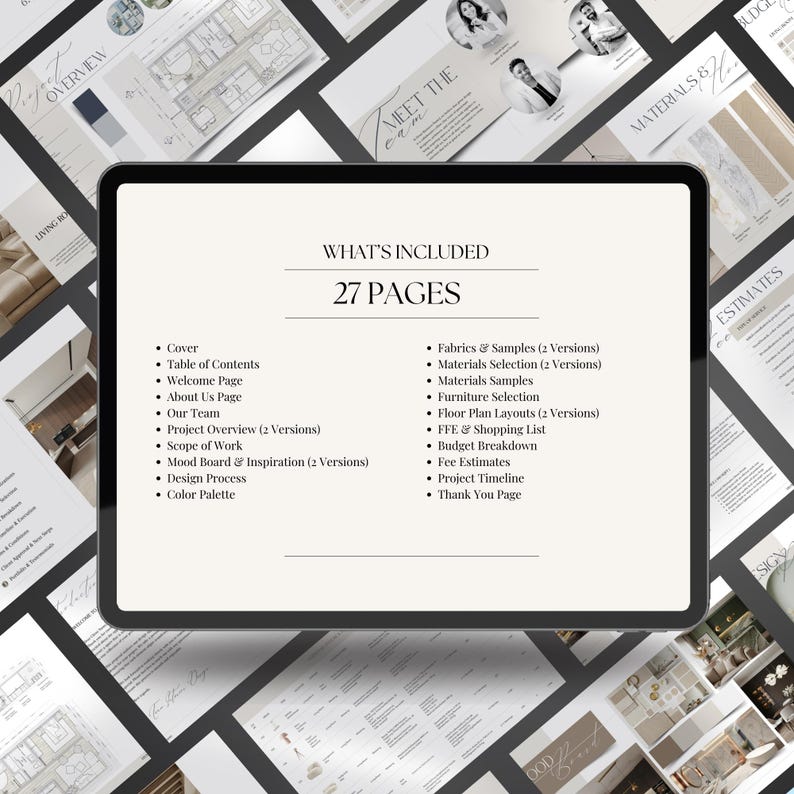 Interior Design Presentation Template Editable FF&E Moodboard Portfolio ...