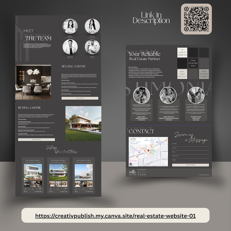 Real Estate Website Template Canva Website Template Multi-page Website for Real Estate Agent ...