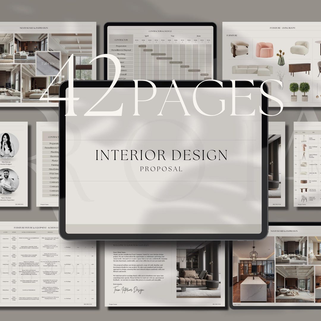 Interior Design Presentation Template Project Presentation FF&E Canva ...