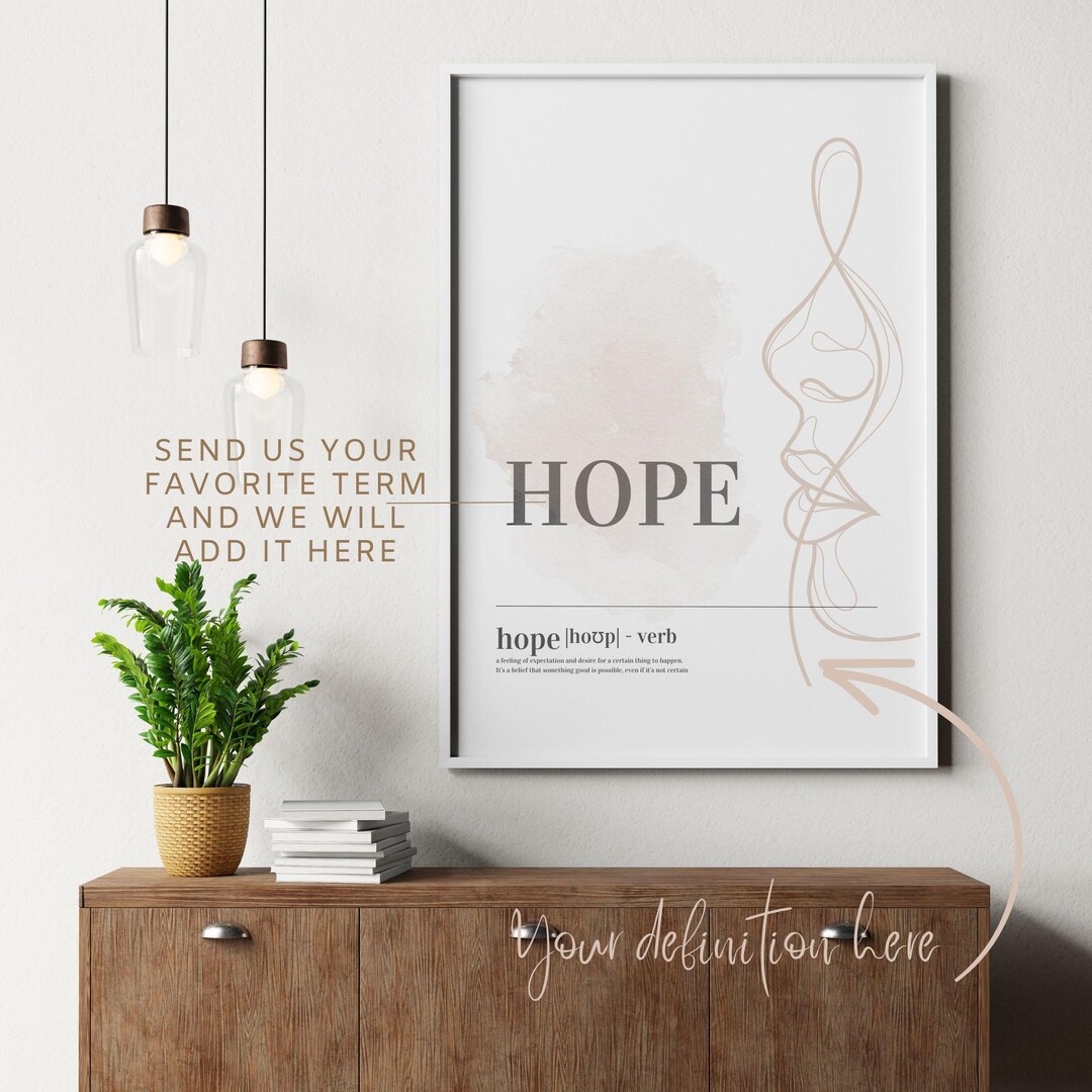 HOPE DEFINITION Poster Wall Decor for Valentine's Day Gift Poster ...