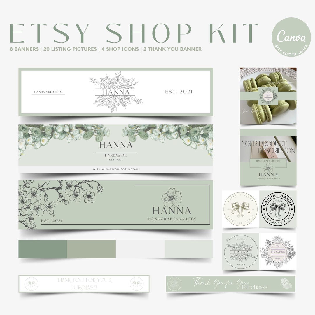 Etsy Shop Banner Kit Template Bundle Canva Etsy Shop Kit Editable Etsy ...