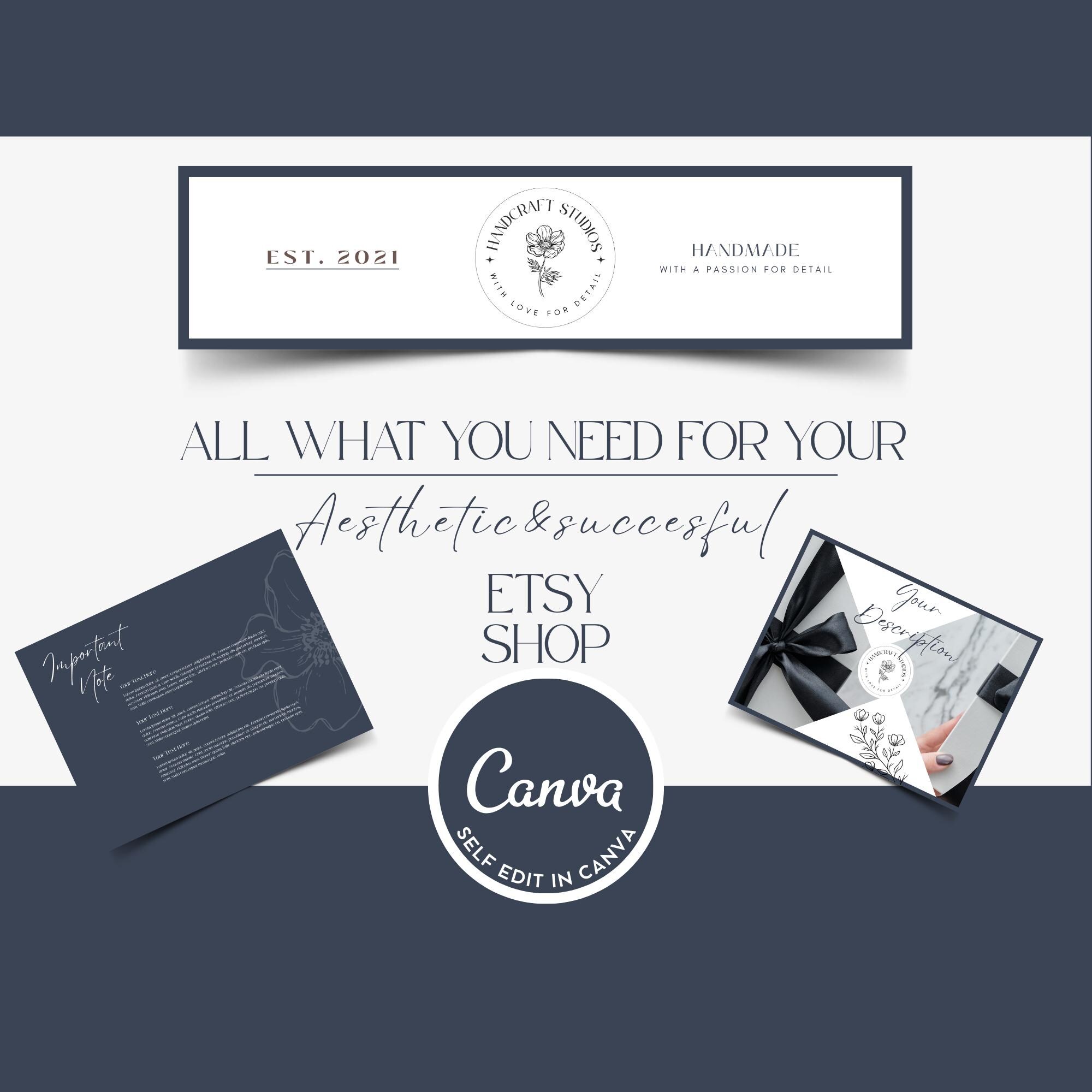 Etsy Shop Banner Kit Template Bundle Canva Etsy Shop Kit Editable Etsy ...