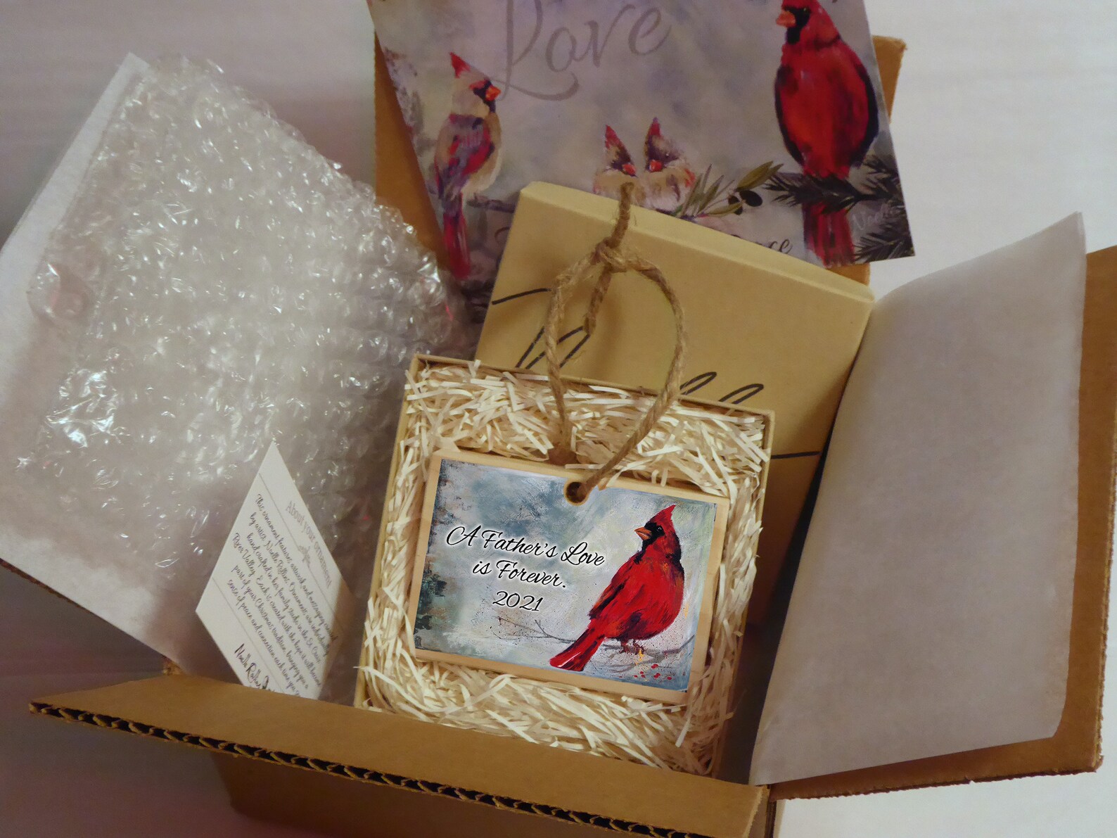 Memorial Father Ornament With Cardinal Dad Remembrance Gift - Etsy