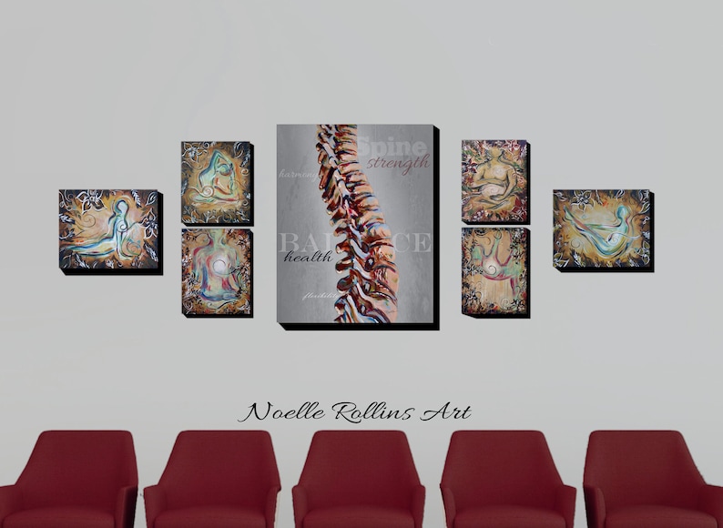 Chiropractic Wall Artwork Set of 7 - Complete Set Includes Spine Art ...