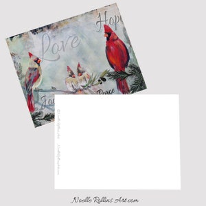 Postcard Sets Featuring 4 Cardinals and Uplifting Messages - Etsy