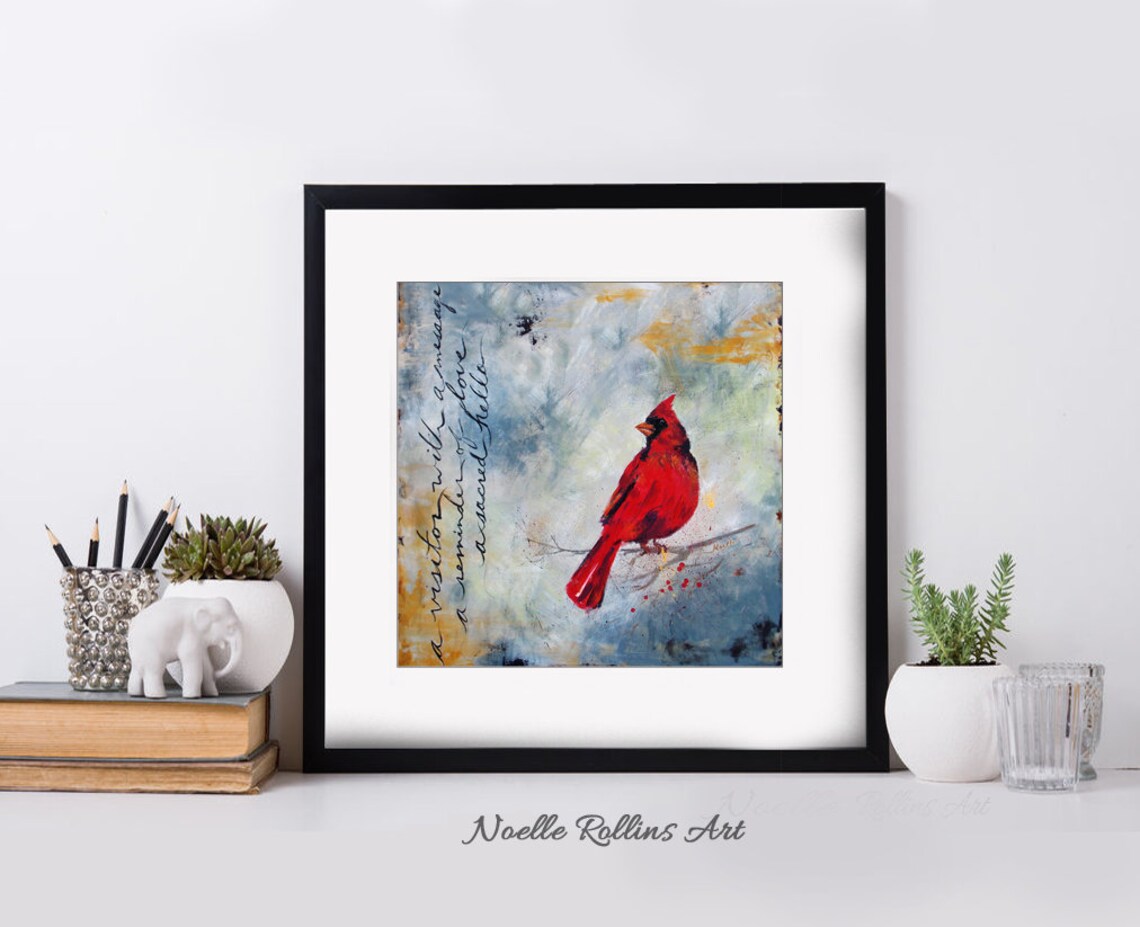 Cardinal Messenger Wall Art Matted Artwork Print Partners | Etsy
