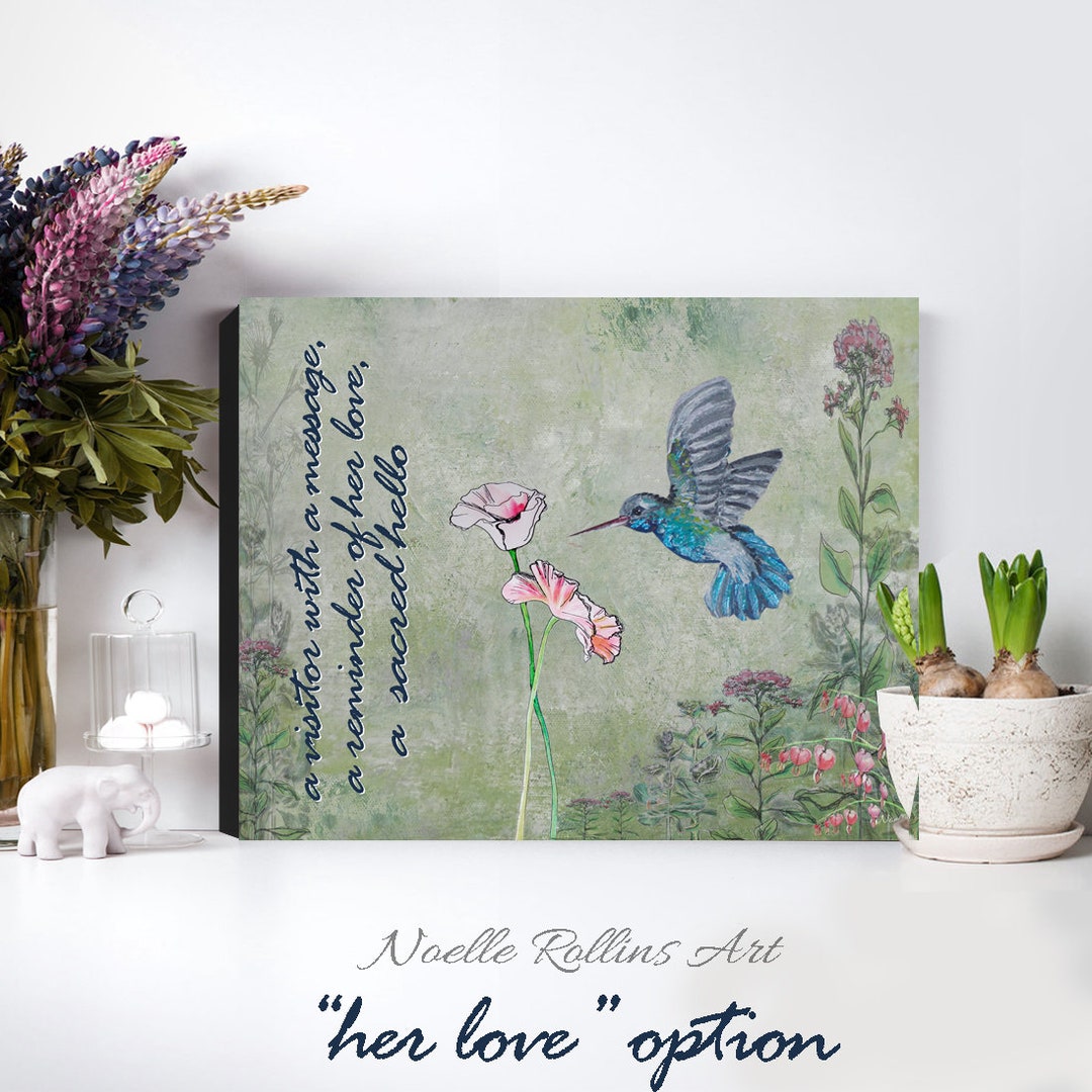 Custom Hummingbird Art Print Signs From Spirit Heaven Loved Ones Passed ...